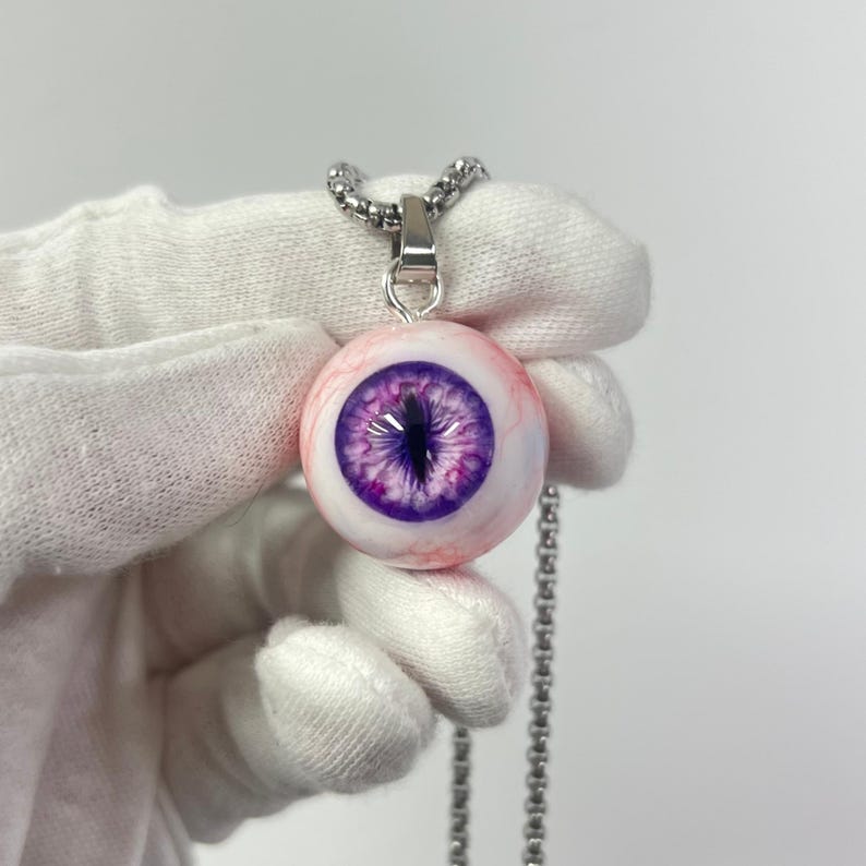 Handmade Purple Resin Eye Pendant Necklace, Gothic Jewelry for Punk ...