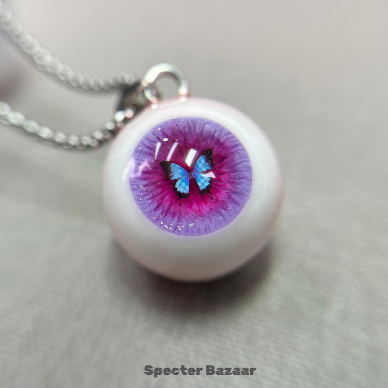 Handcrafted Resin Eyeball Jewelry Set - Gothic Charm Necklace|keychain ...