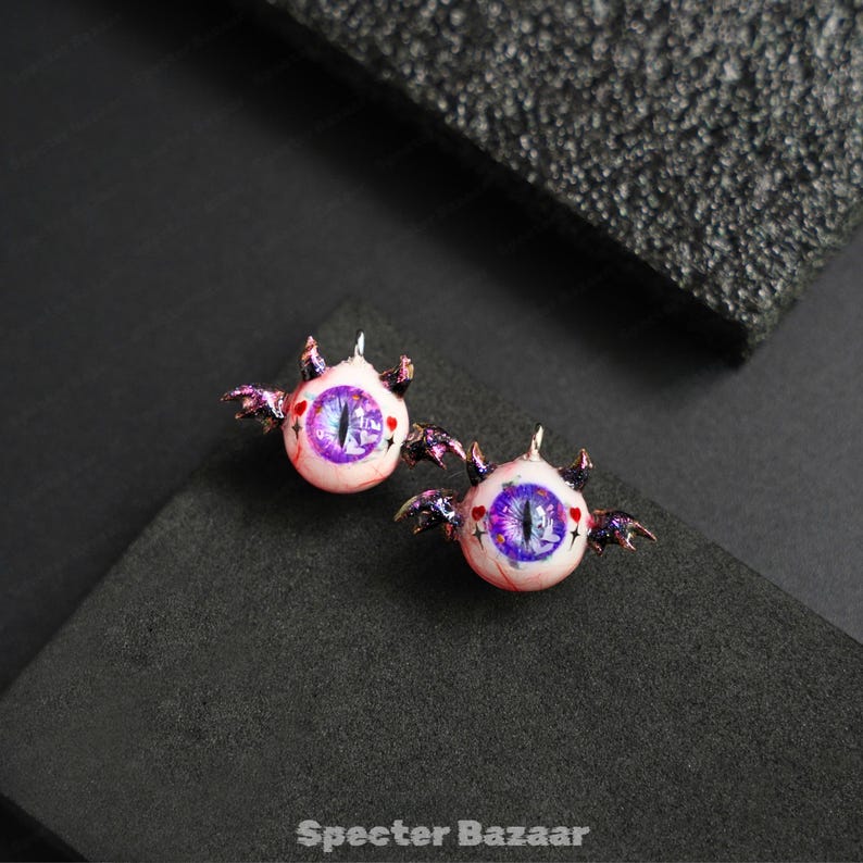 Halloween Devil Eye Earrings: Handmade Creepy Eyeball Dangle, Gothic ...