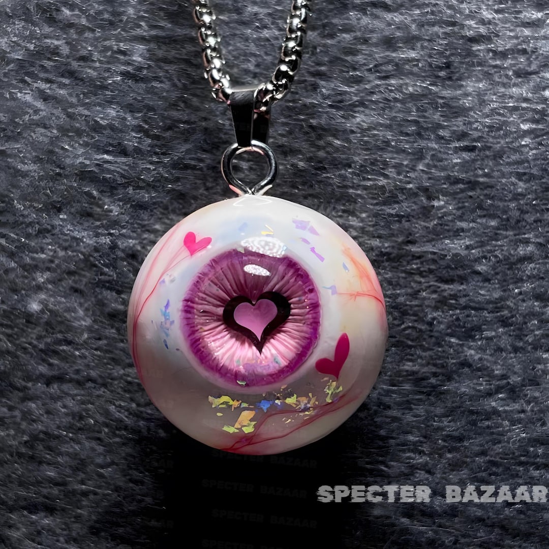Handcrafted Resin Eyeball Jewelry, Sweet Eyeball Pendant, Gothic Charm ...