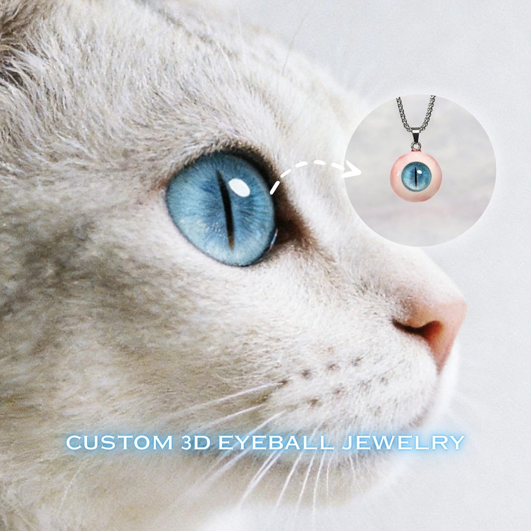 Custom Pet Eyeball Jewelry – Personalized Resin Eye Pendant, Unique Cat ...