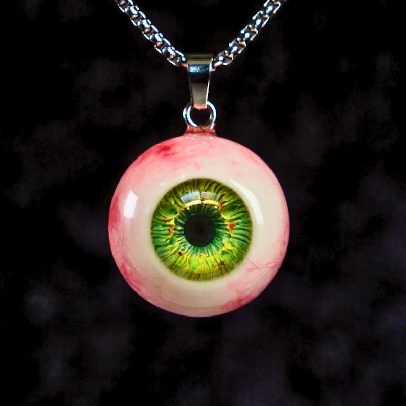 Personalized Resin Eye Pendant Necklace, Gothic Handmade Jewelry ...