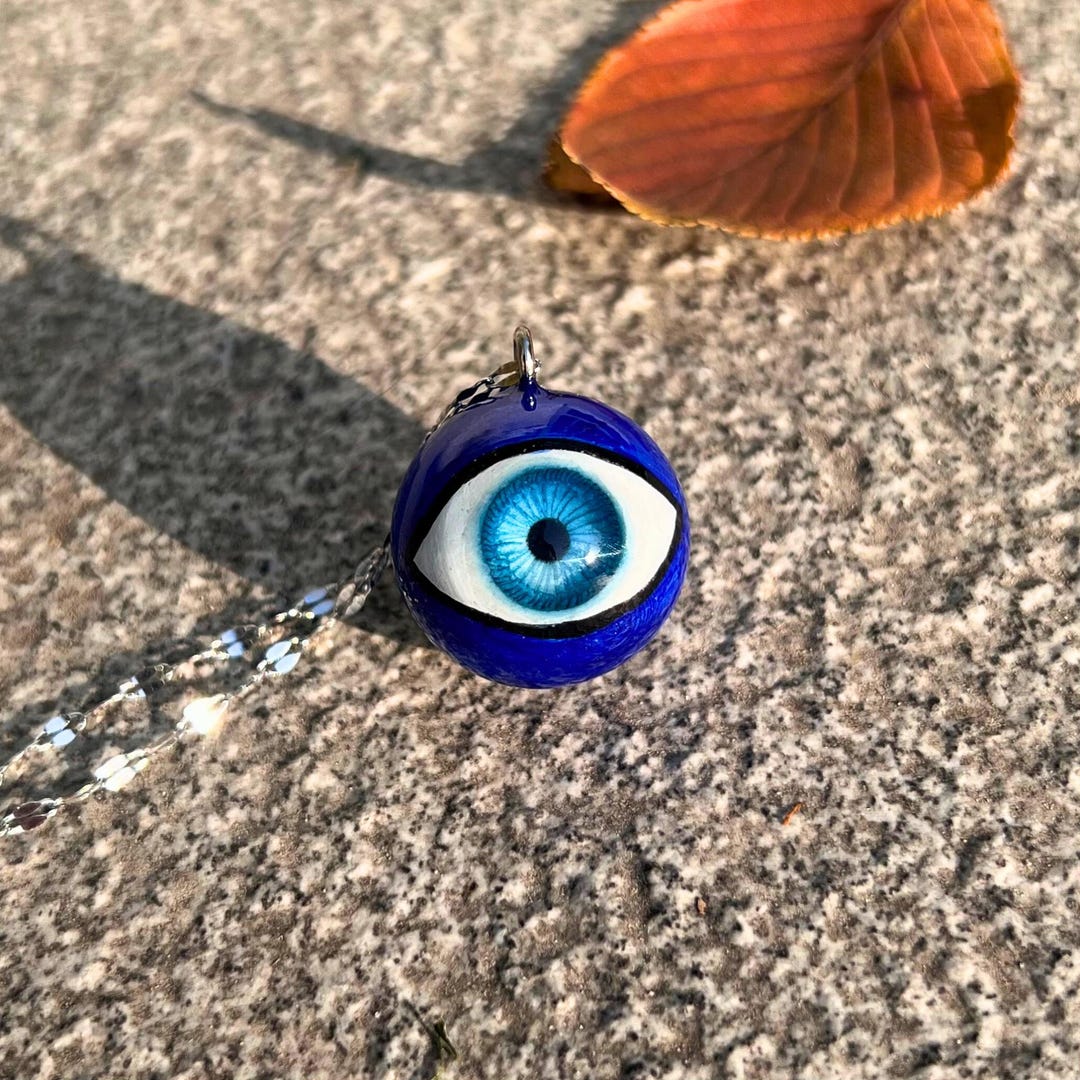 3D Evil Eye Necklace, Resin Lucky Evil Eye Pendant, Protective Jewelry ...