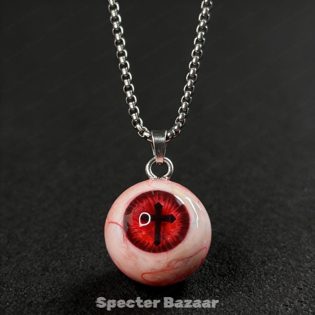 Realistic Eyeball Pendant, Creepy Evil Eye Charm, Gothic Horror Jewelry ...