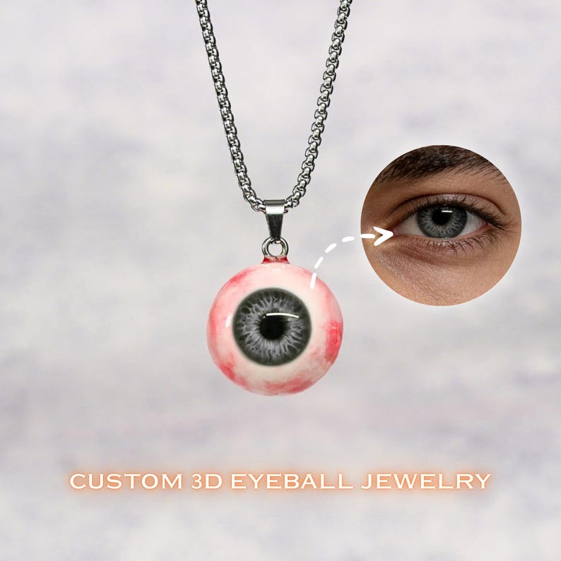 Personalized Family Necklace, Custom Eyeball Gift for Parents, Handmade ...