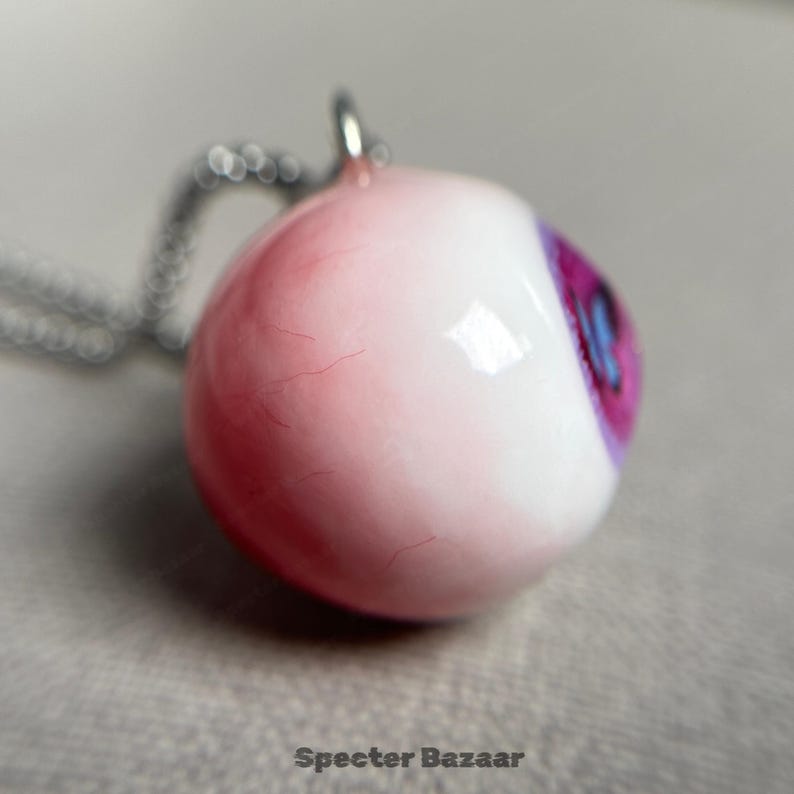 Handcrafted Resin Eyeball Jewelry Set - Gothic Charm Necklace|keychain ...