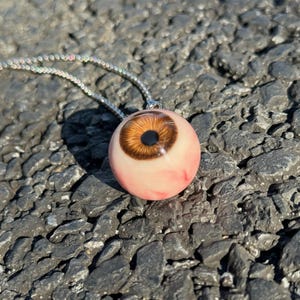 Realistic Brown Eye Pendant Necklace, Unique Gothic Jewelry, Handmade ...