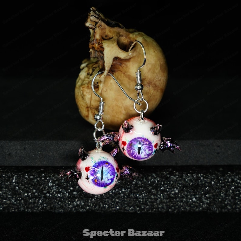 Halloween Devil Eye Earrings: Handmade Creepy Eyeball Dangle, Gothic ...