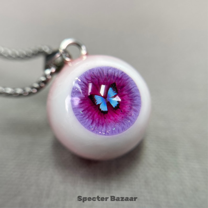 Handcrafted Resin Eyeball Jewelry Set - Gothic Charm Necklace|keychain ...
