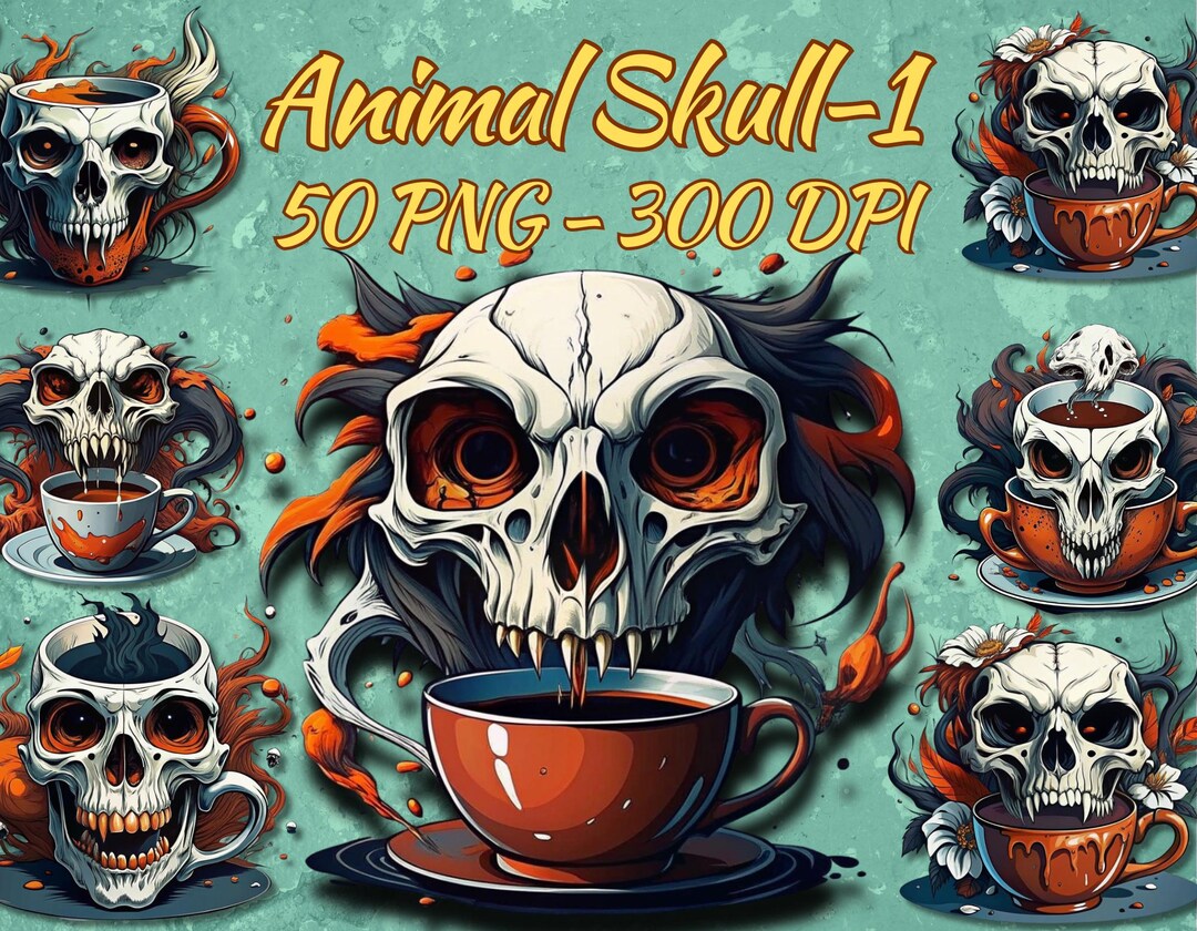 50 Cute Animal Skull Clipart Skull Animal Clipartbundle Colorful ...