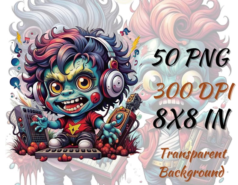 43 Cute Chibi Zombie Clipart Zombie Clipart Bundle Colorful Creatures ...