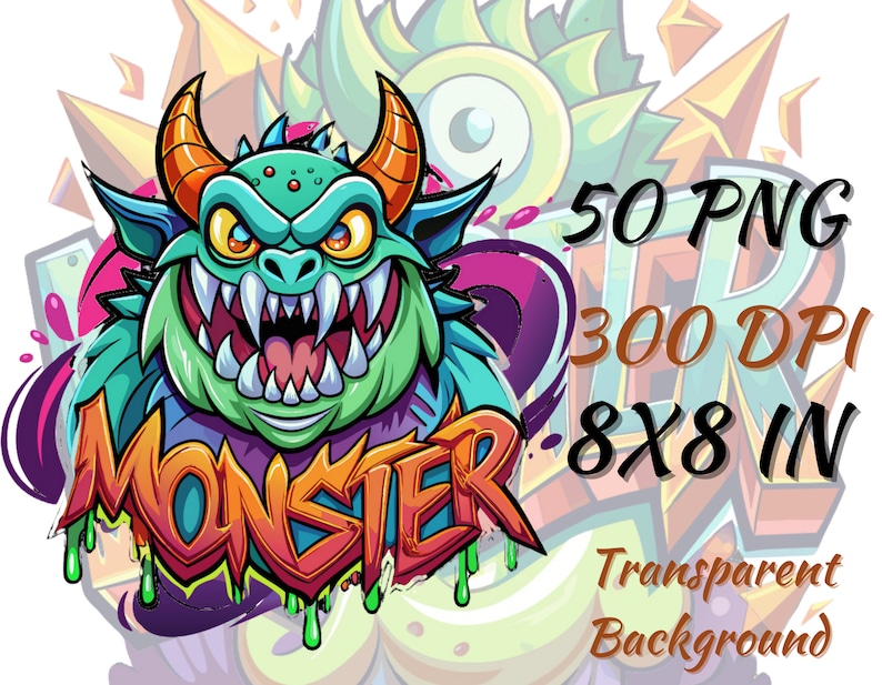 Cute Monster Clipart Monster Clipart Bundle 55 Colorful Creatures ...