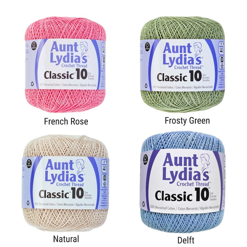 Aunt Lydia's Crochet Thread Crochet Yarn Classic Size 10 | Etsy
