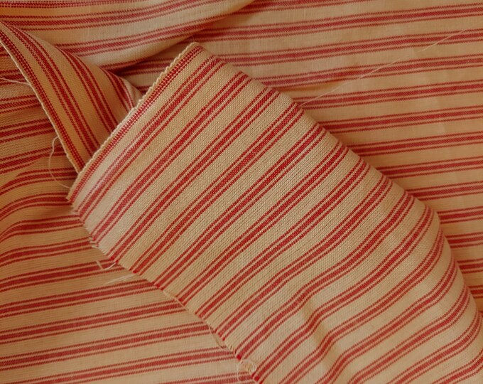 Rustic Woven Stripe Red and Natural (tan) Homespun Color 586 Cotton ...