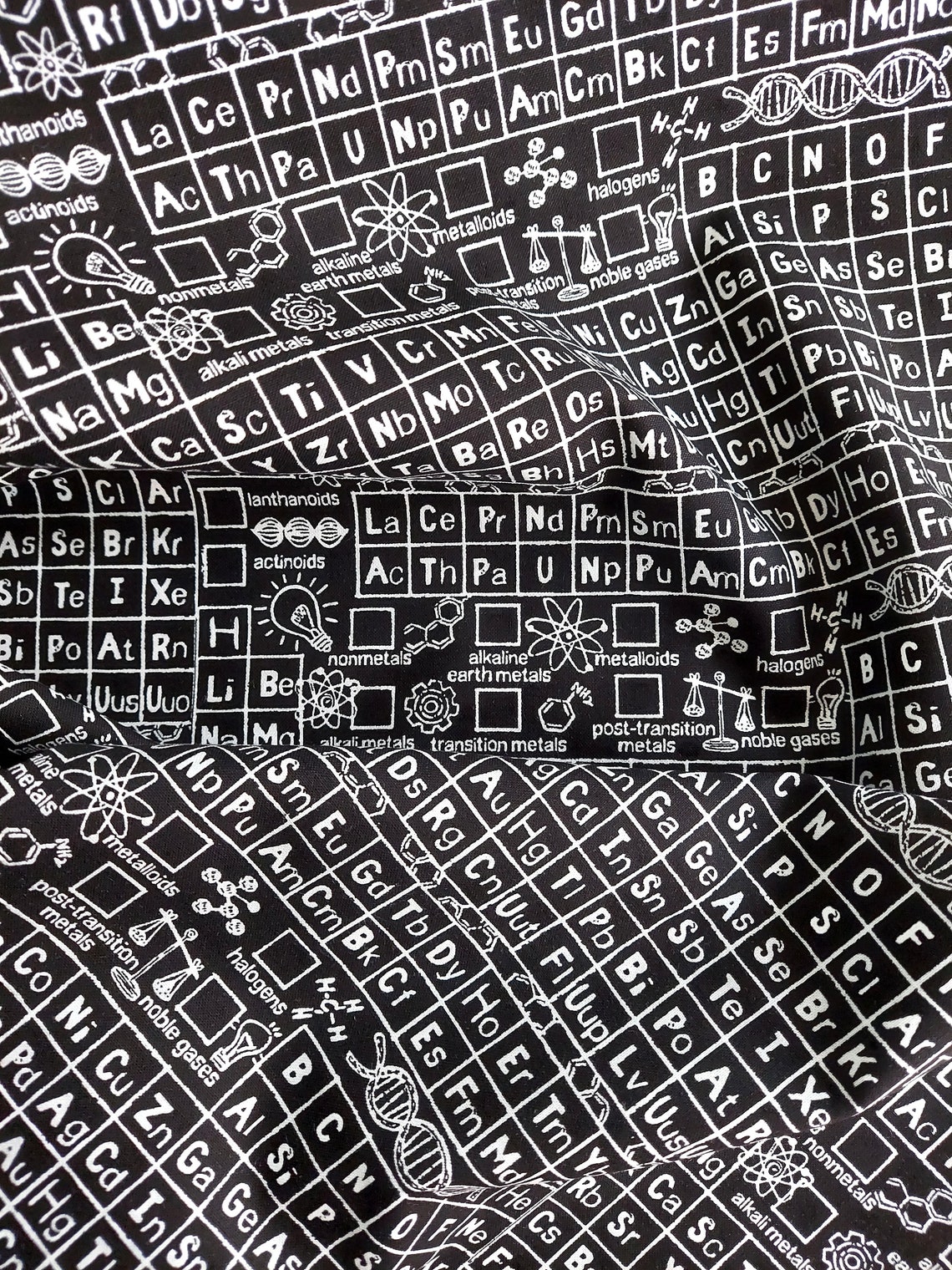 Science Periodic Table Black and White Quilting Cotton Fabric | Etsy
