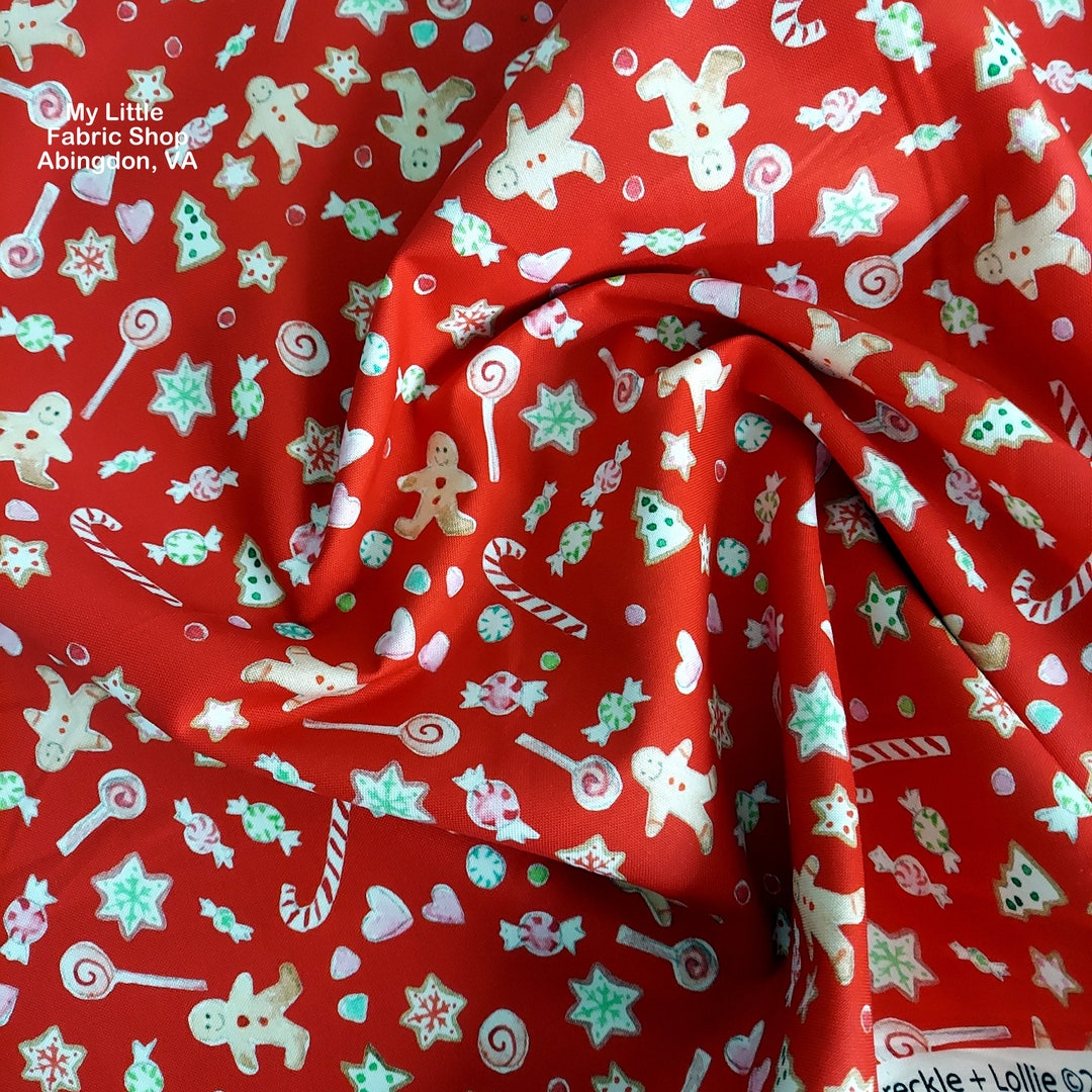 Cotton Fabric: Gingerbreadmen "a Swell Noel" Red Sweet Treats FLSNK-D99 ...