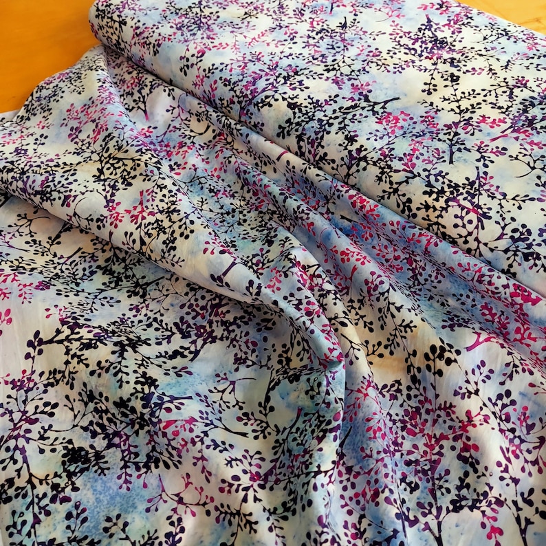 Cotton Batik Fabric: Deep Purple Wildflower From Hoffman Batik - Etsy