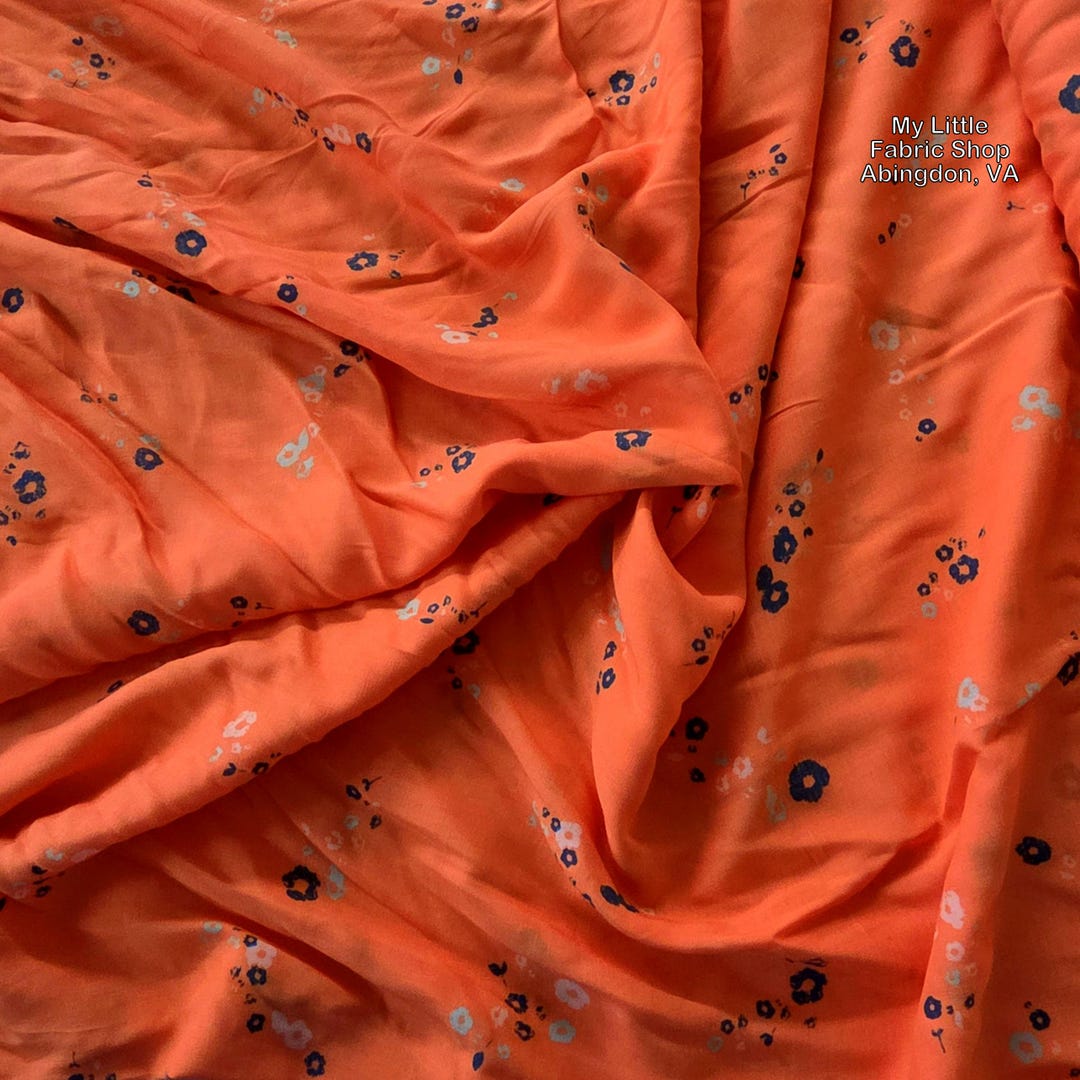 Coral Floral Rayon Challis Woven Fabric by Fabric Merchants - Etsy