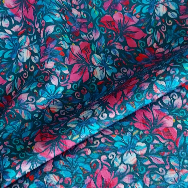 Navy Floral Quilting Fabric - Etsy