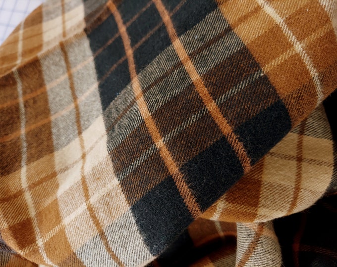 Brown Black Tan Plaid Flannel WINDSTAR WN-076 Cotton Flannel - Etsy
