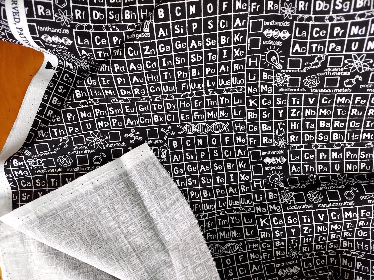 Science Periodic Table Black and White Quilting Cotton Fabric - Etsy