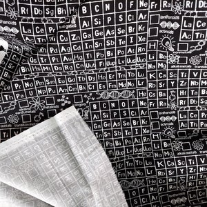 Science Periodic Table Black and White Quilting Cotton Fabric | Etsy