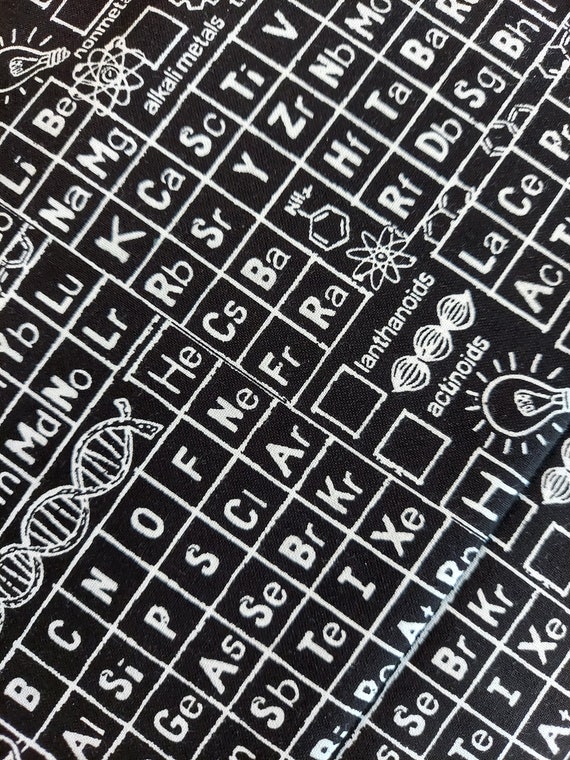 Science Periodic Table Black and White Quilting Cotton Fabric | Etsy