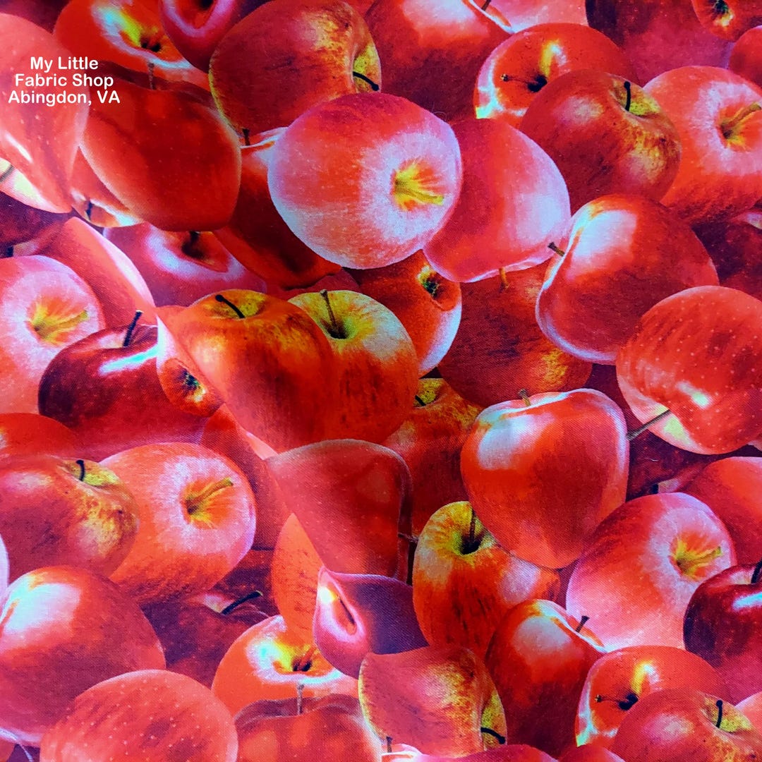 Cotton Fabric: Red Apples Fruit CD2864 by Timeless Treasures - Etsy