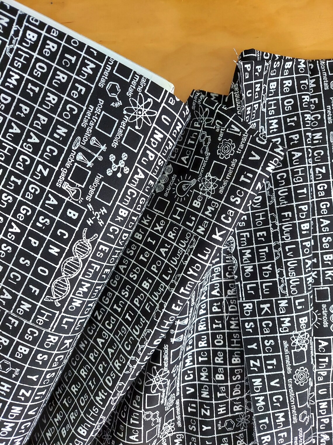 Science Periodic Table Black and White Quilting Cotton Fabric | Etsy