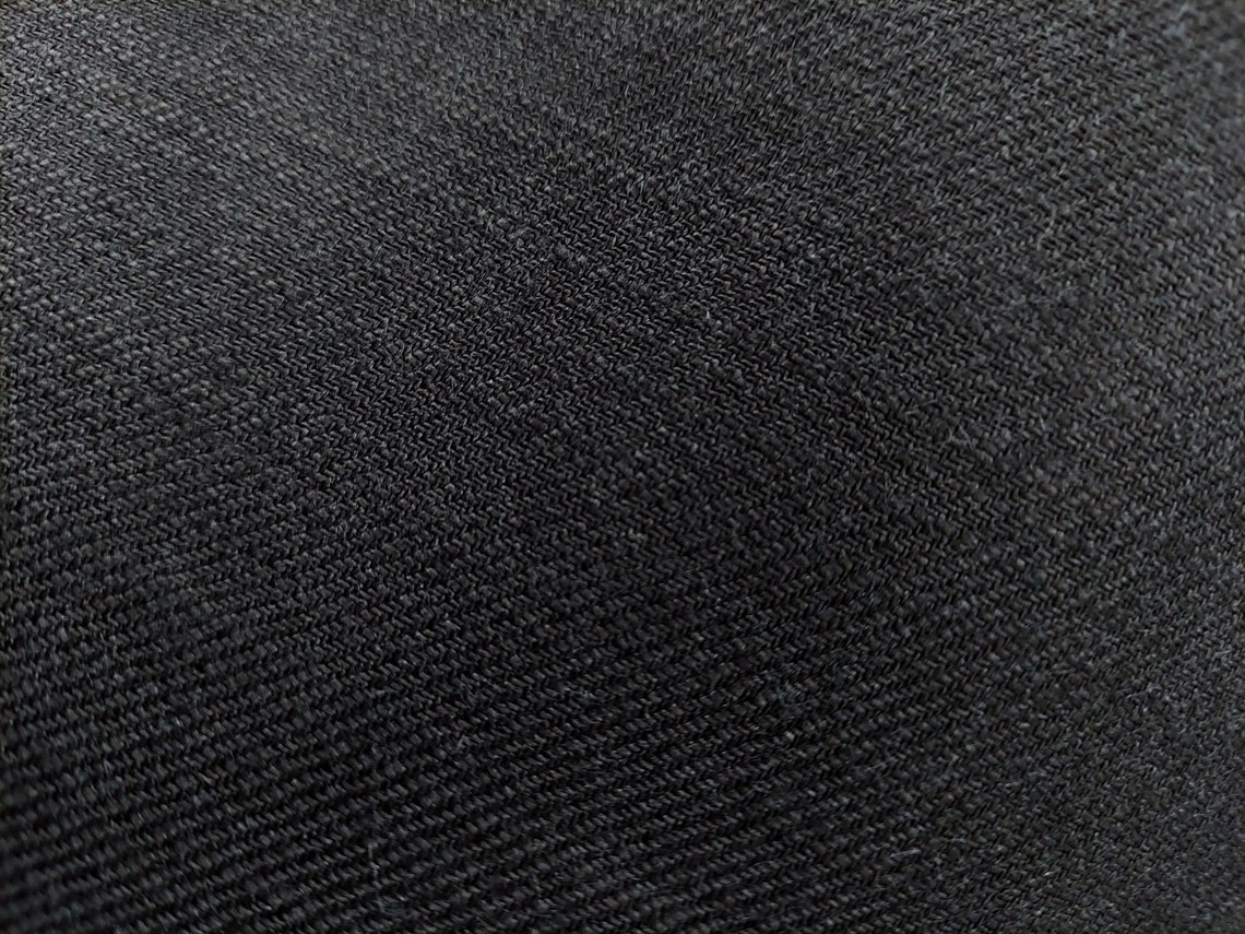 Black Butcher Linen Cotton Woven Fabric | Etsy