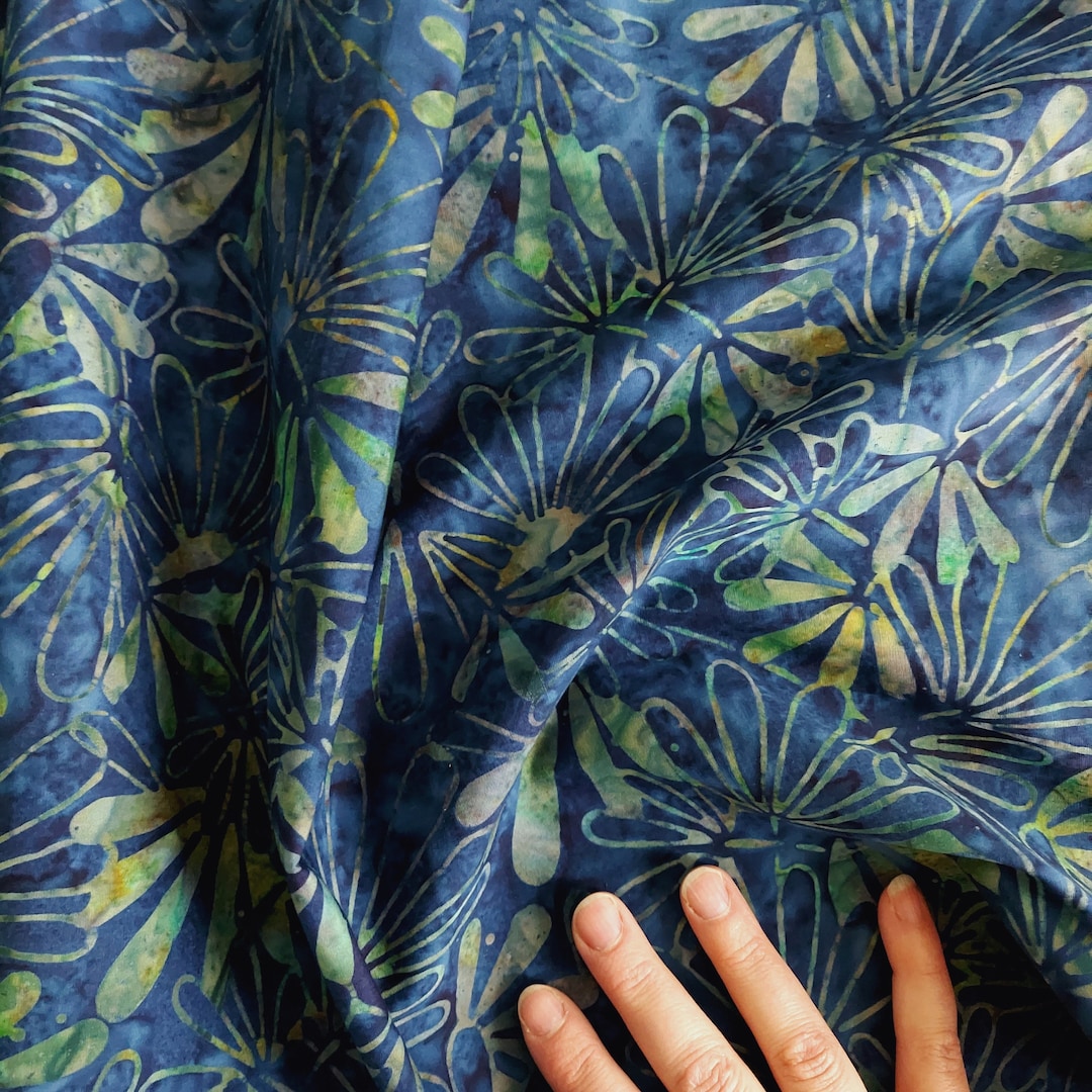 Timeless Treasures Tonga Batik B6202 Royal Blue and Green Cotton Batik ...