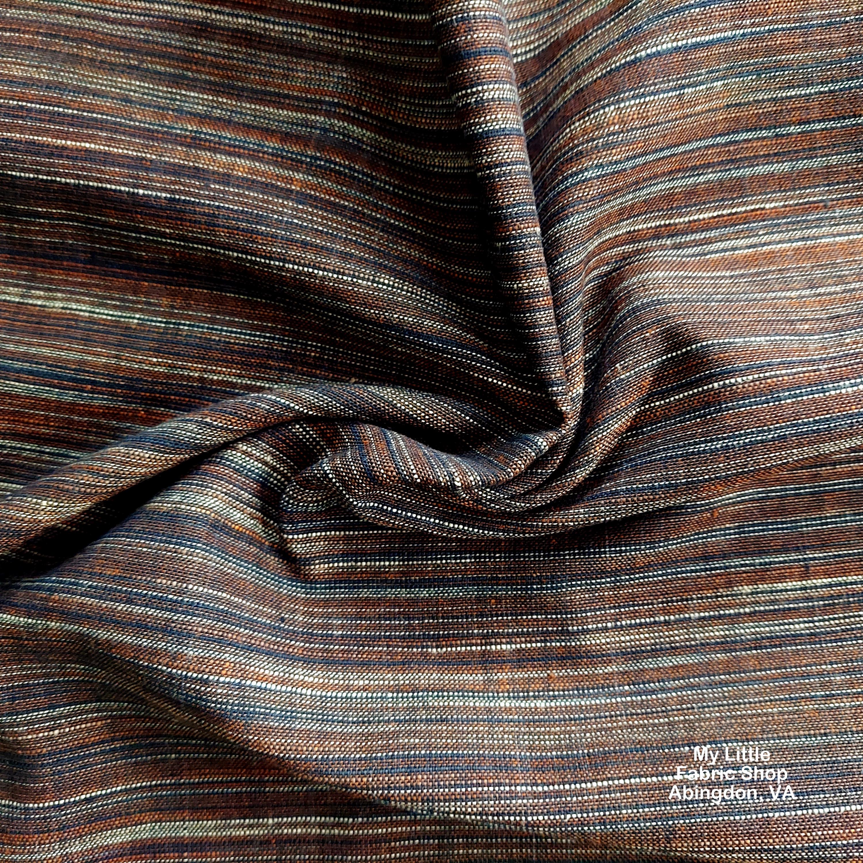 Cotton Fabric: Winding Ridge Black and Brown Slub Ikat WR-009 by ...
