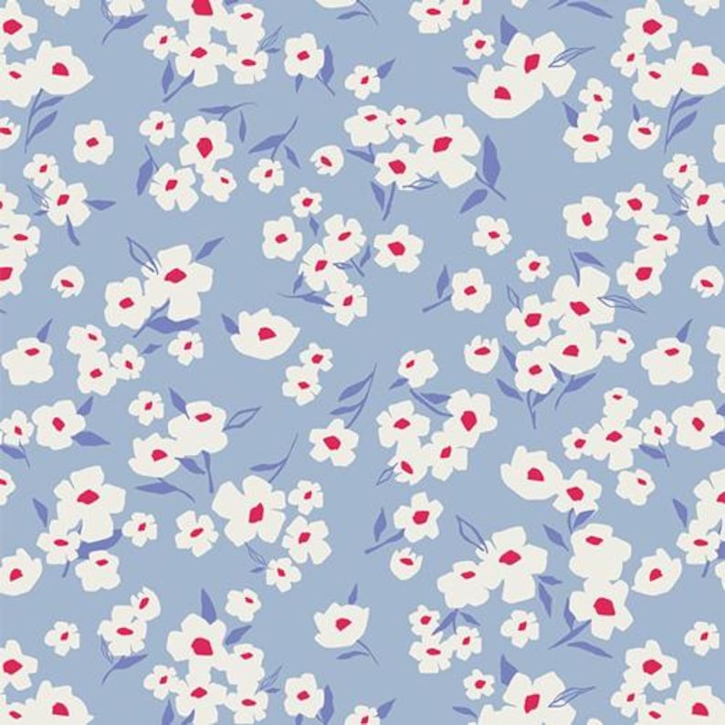 Cotton Fabric: Periwinkle Spring Daisies PWK-68808 by Art Gallery ...