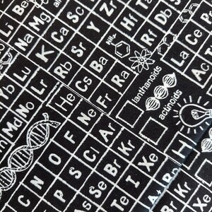 Science Periodic Table Black and White Quilting Cotton Fabric by ...