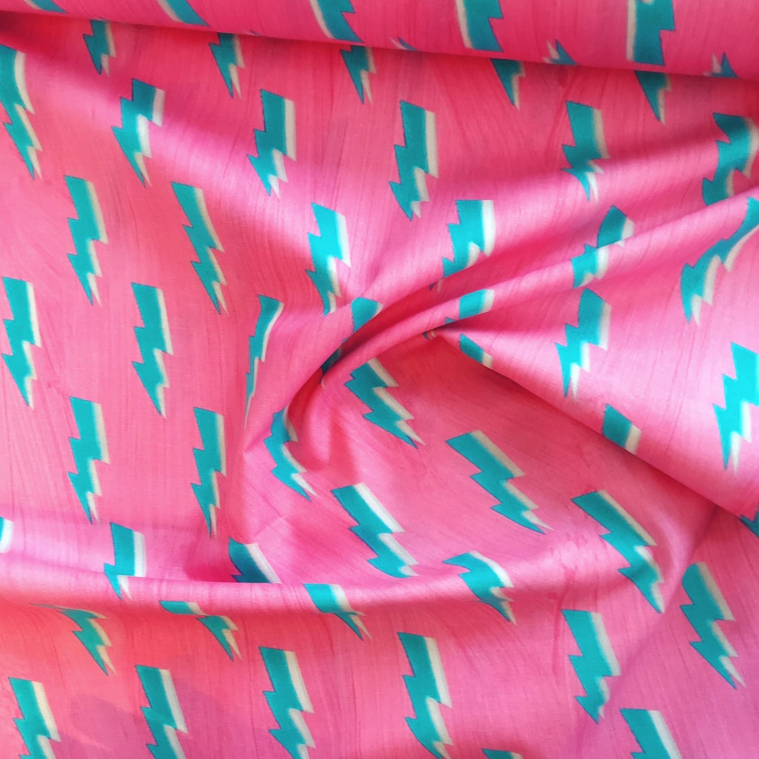 Lightning Bolts kapow Happy Cotton Fabric by Carrie Bloomston for ...