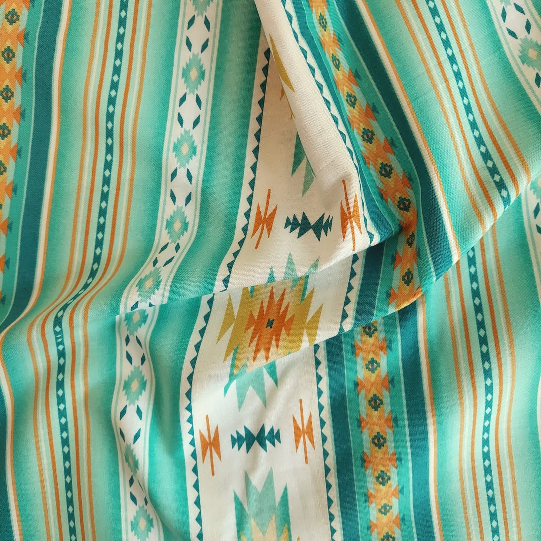 Elizabeth's Studio Tucson Blanket Stripe: 201 Mint Cotton Fabric - Etsy