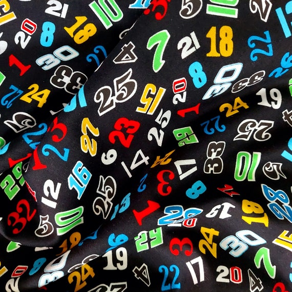 Black Numbers Fabric Henry Glass fast Track 99 - Etsy