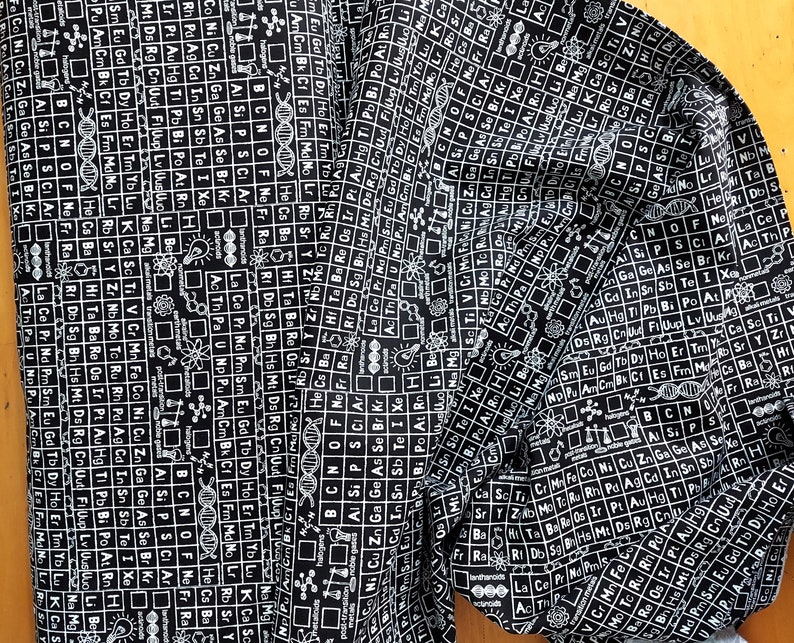 Science Periodic Table Black and White Quilting Cotton Fabric | Etsy