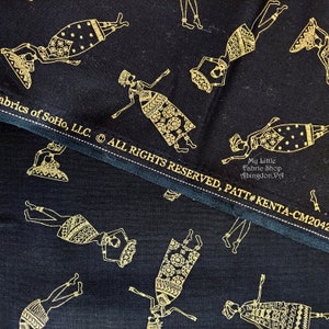 African Women Kenta CM2042 Black and Gold Cotton Fabric by Timeless ...
