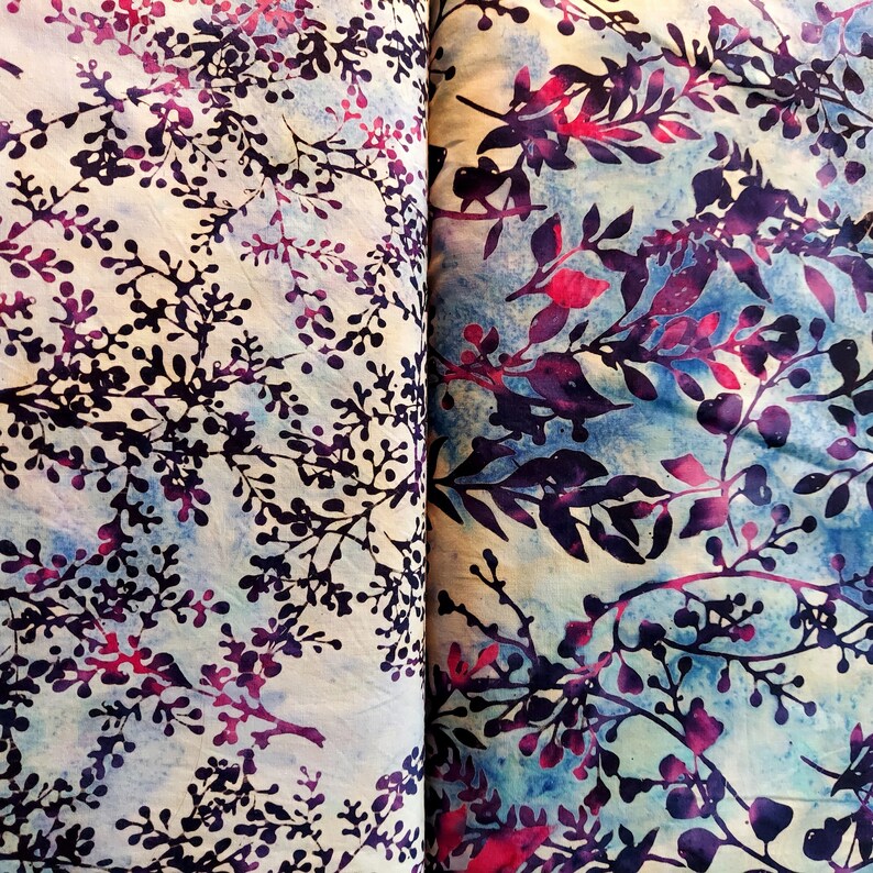 Cotton Batik Fabric: Deep Purple Wildflower From Hoffman Batik - Etsy