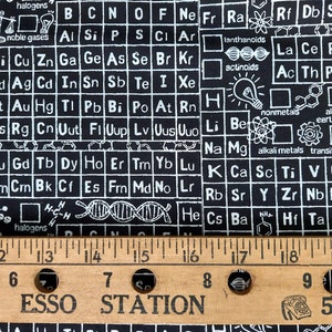 Science Periodic Table Black and White Quilting Cotton Fabric by ...