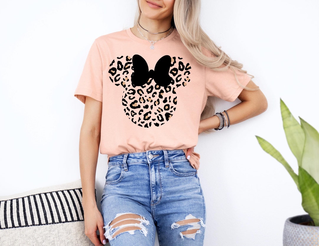 Leopard Print Minnie Mouse Shirts, Cute Disney Mom T-shirts, Leopard ...