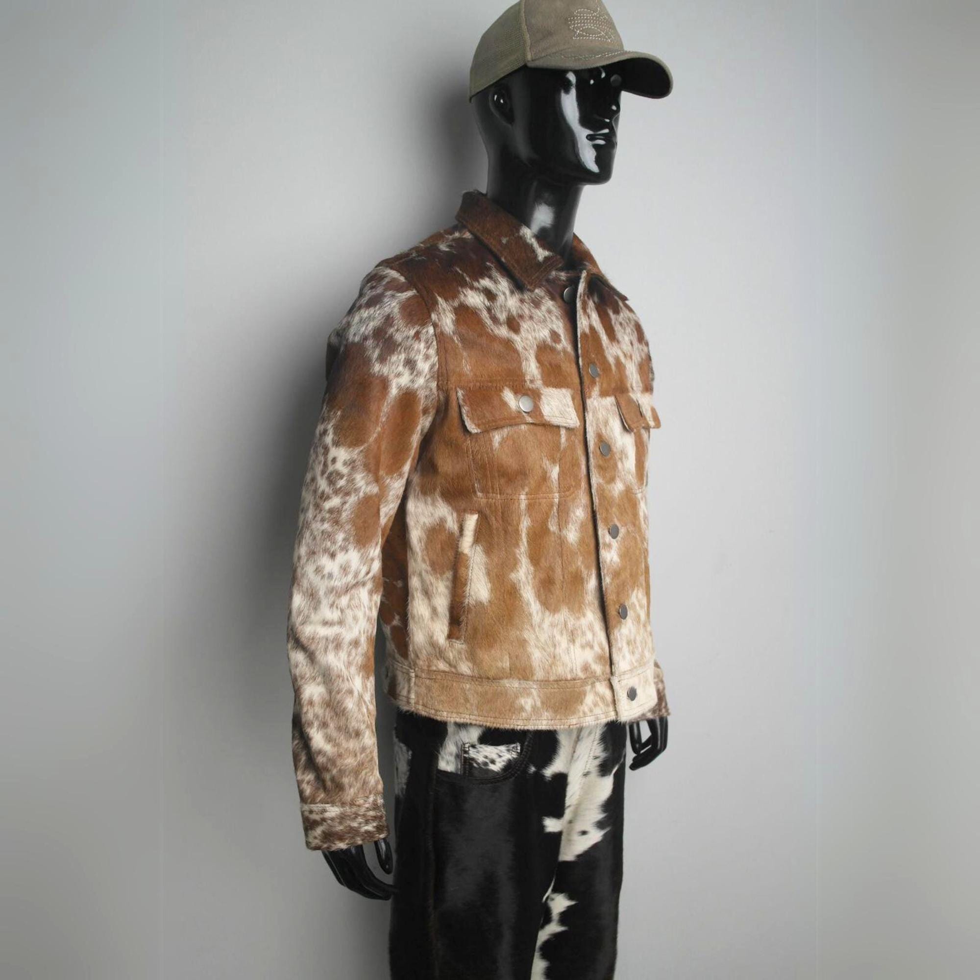 Custom Cowhide Hair-on Leather Jacket: Handmade Western Style - Etsy