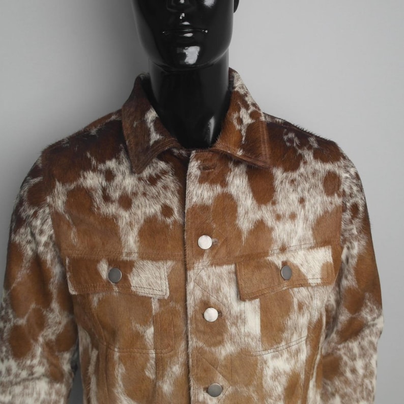 Custom Cowhide Hair-on Leather Jacket: Handmade Western Style - Etsy