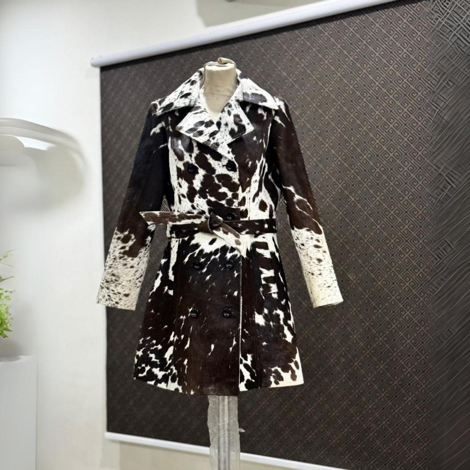 Handmade Cowhide Hair-on Leather Trench Coat: Western Cowgirl Style - Etsy