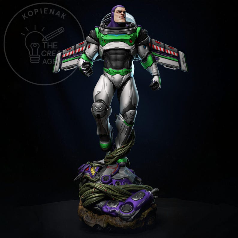 Buzz Lightyear Fanart STL Statue | Space Ranger With Jetpack and Battle ...