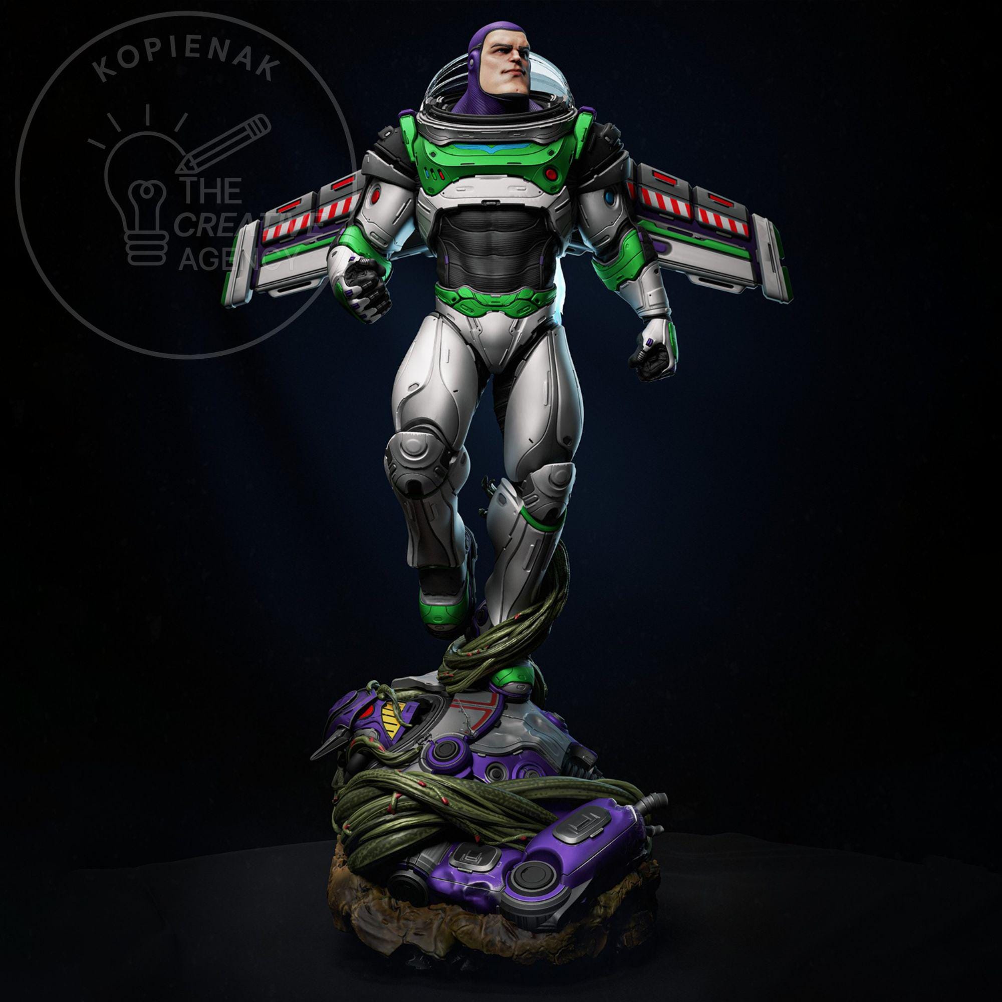 Buzz Lightyear Fanart STL Statue | Space Ranger With Jetpack and Battle ...