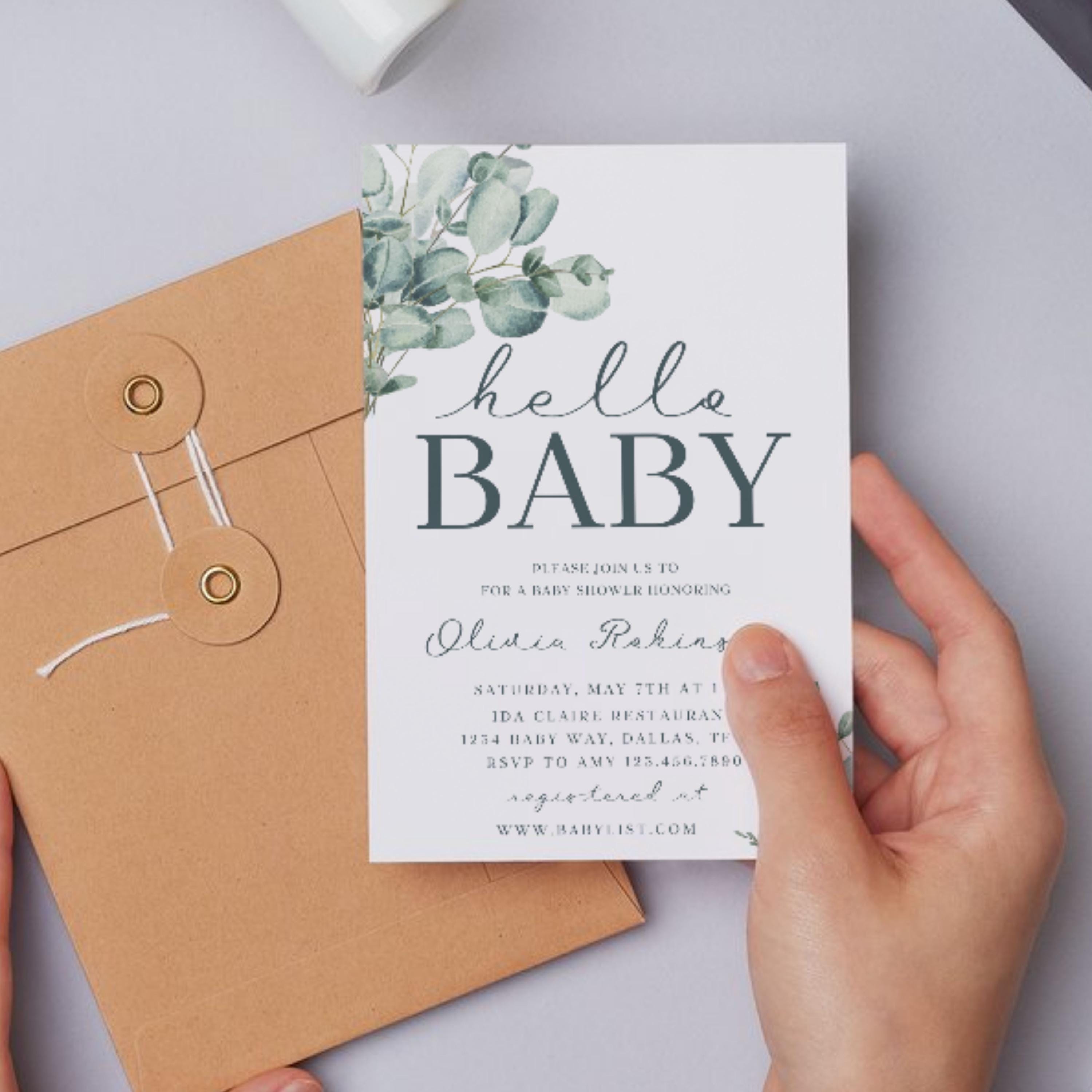Botanical Baby Shower Invitation – Greenery Gender Neutral Design ...