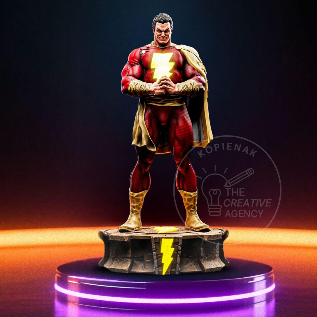 Shazam Fanart STL Statue + Bust | Multiple Scales | Power of the Gods ...