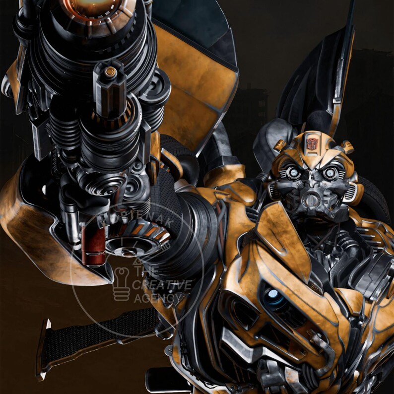 Cyber Mecha Warrior STL Statue | 1/6 Scale, Cannon Arm (3D Print File ...